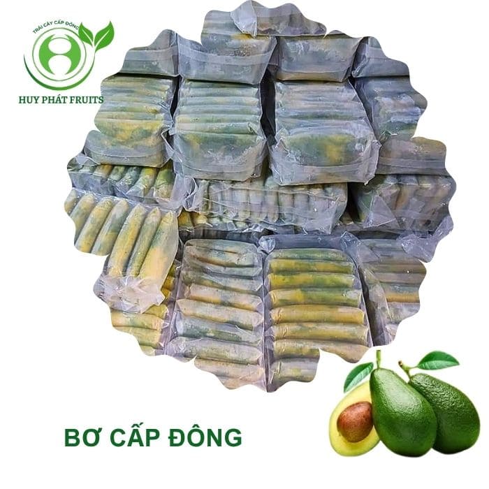 Bơ đông lạnh 900g - định lượng 90g - Trái cây đông lạnh - Huy Phát Fruits
